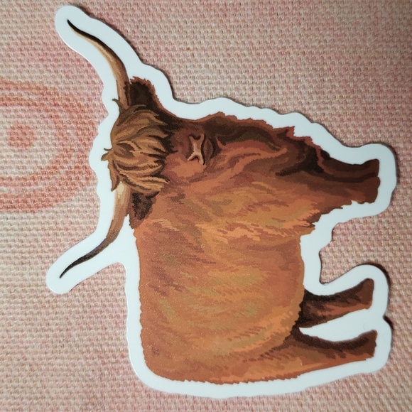 Office | D Highland Cow Sticker Western Farmhouse Decor Highland Cattle ...